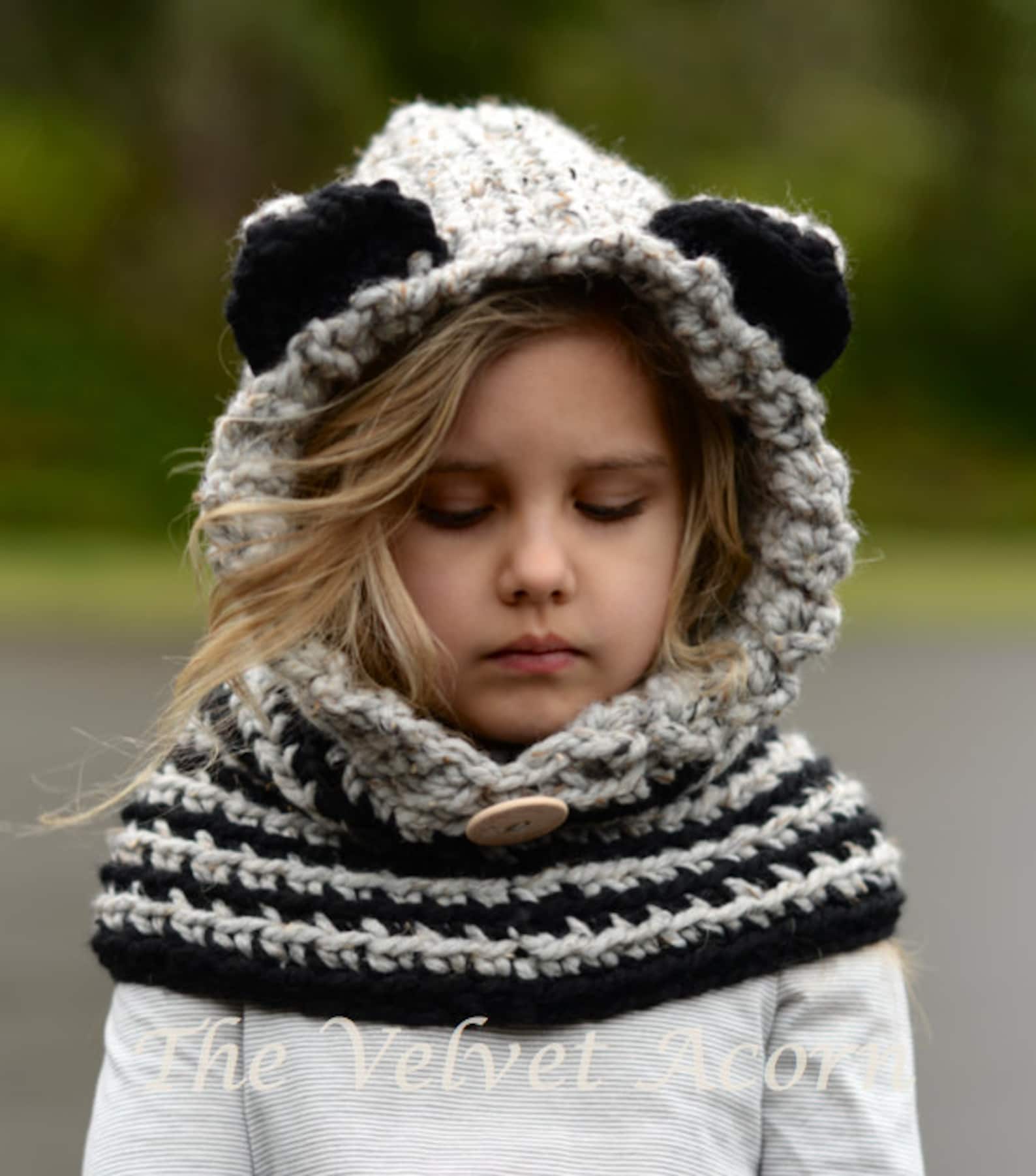 CROCHET PATTERN Raydin Raccoon Hood 12/18 Monthtoddler | Etsy