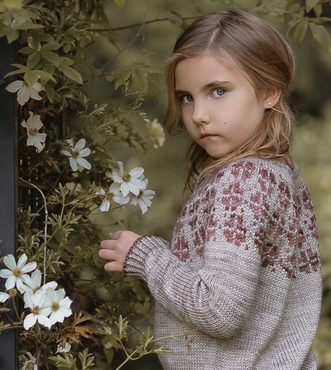 KNITTING Pattern-the Twilight Garden Sweater (1/2, 3/4, 5/6, 7/9, 10/11 ...