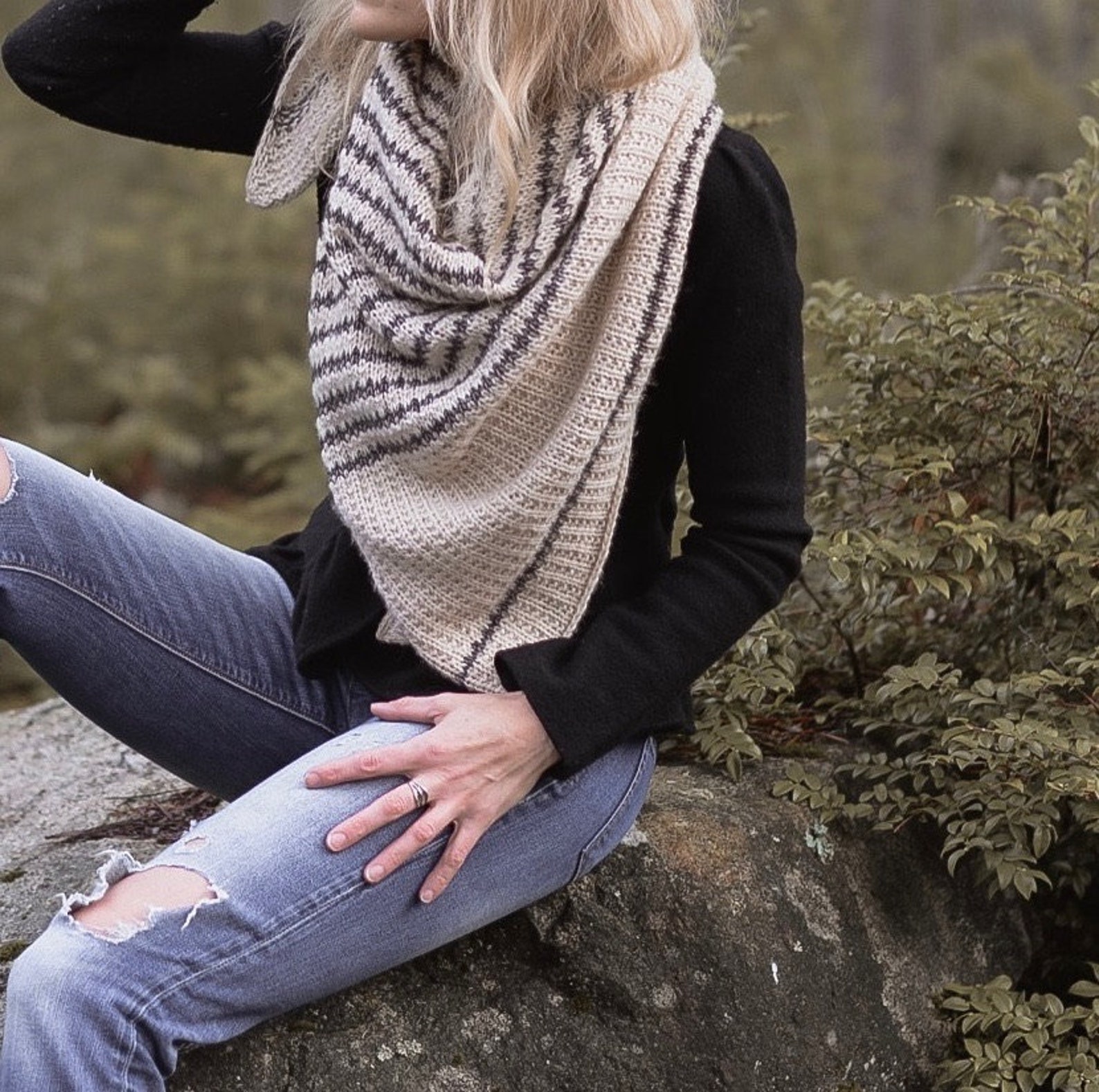 KNITTING Pattern-shadow Shawl one Size - Etsy