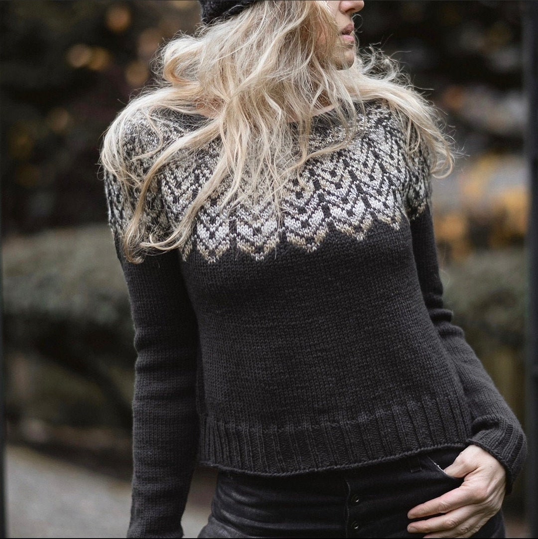 KNITTING Pattern-the Feather Sweater (1/2, 3/4, 5/6, 7/8, 9/10, 11/13 ...