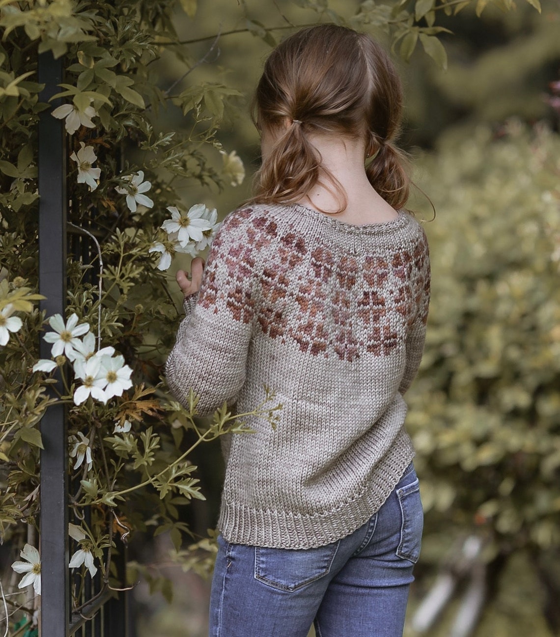 KNITTING Pattern-the Twilight Garden Sweater (1/2, 3/4, 5/6, 7/9, 10/11 ...