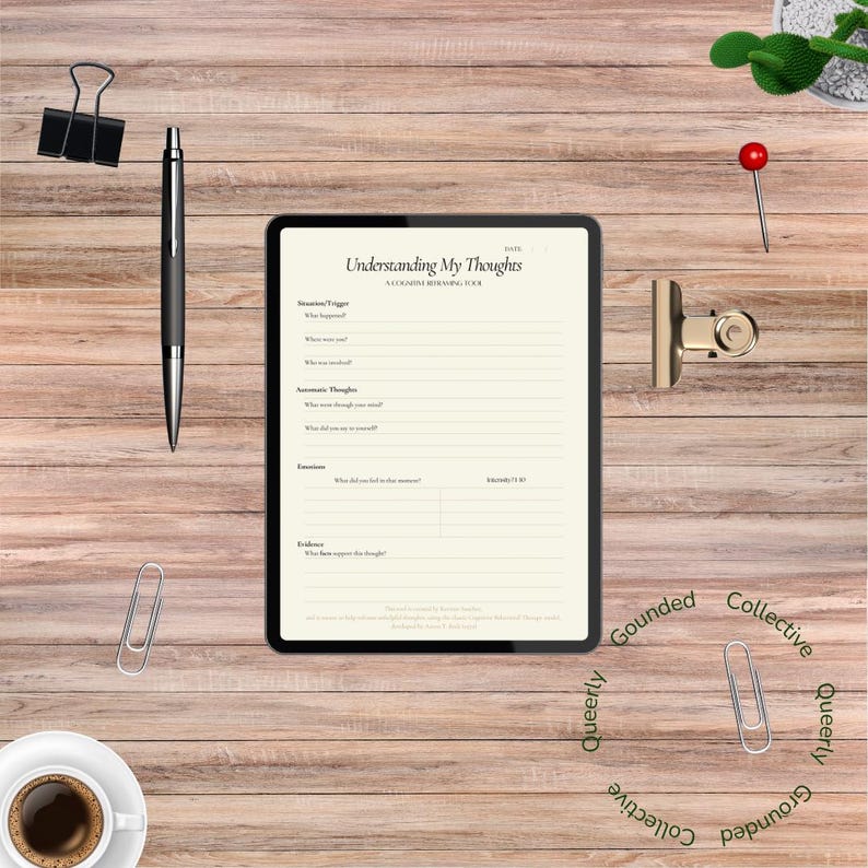 Cognitive Reframing Worksheet | CBT Thought Record Printable | Mental ...