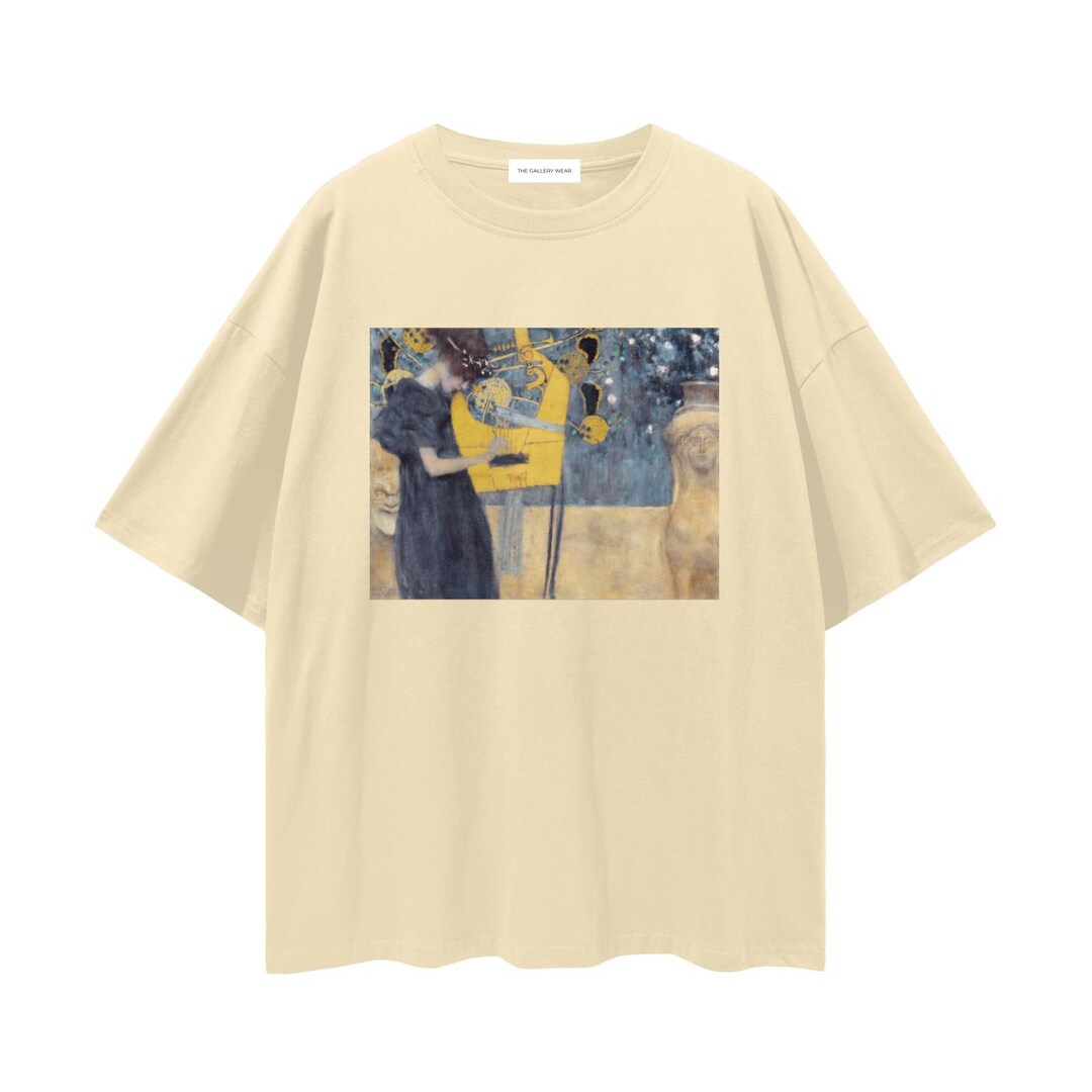 Gustav Klimt the Music, Front Graphic, Streetwear Loose Drop Shoulder T ...