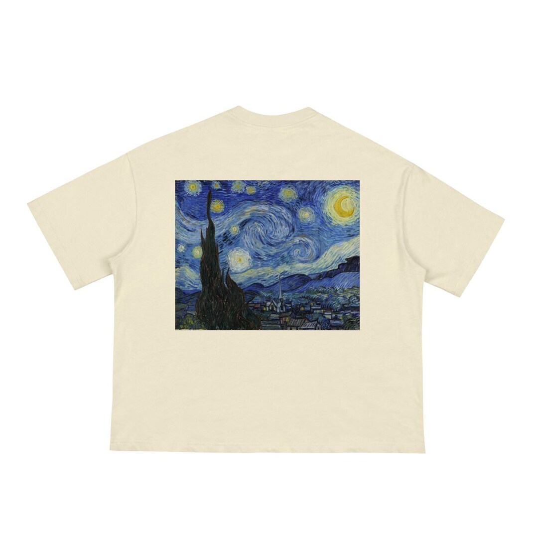Vincent Van Gogh the Starry Night, Back Graphic, Classic Boxy Tee ...