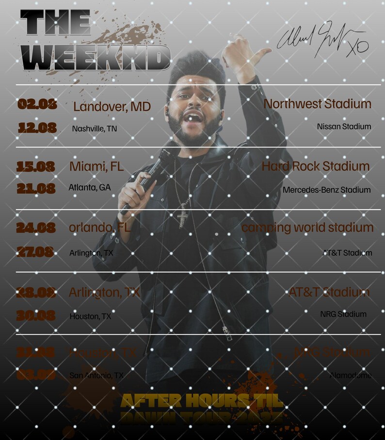 The Weeknd 2025 Stadium Tour PNG: Ready-to-print T-shirt Design ...