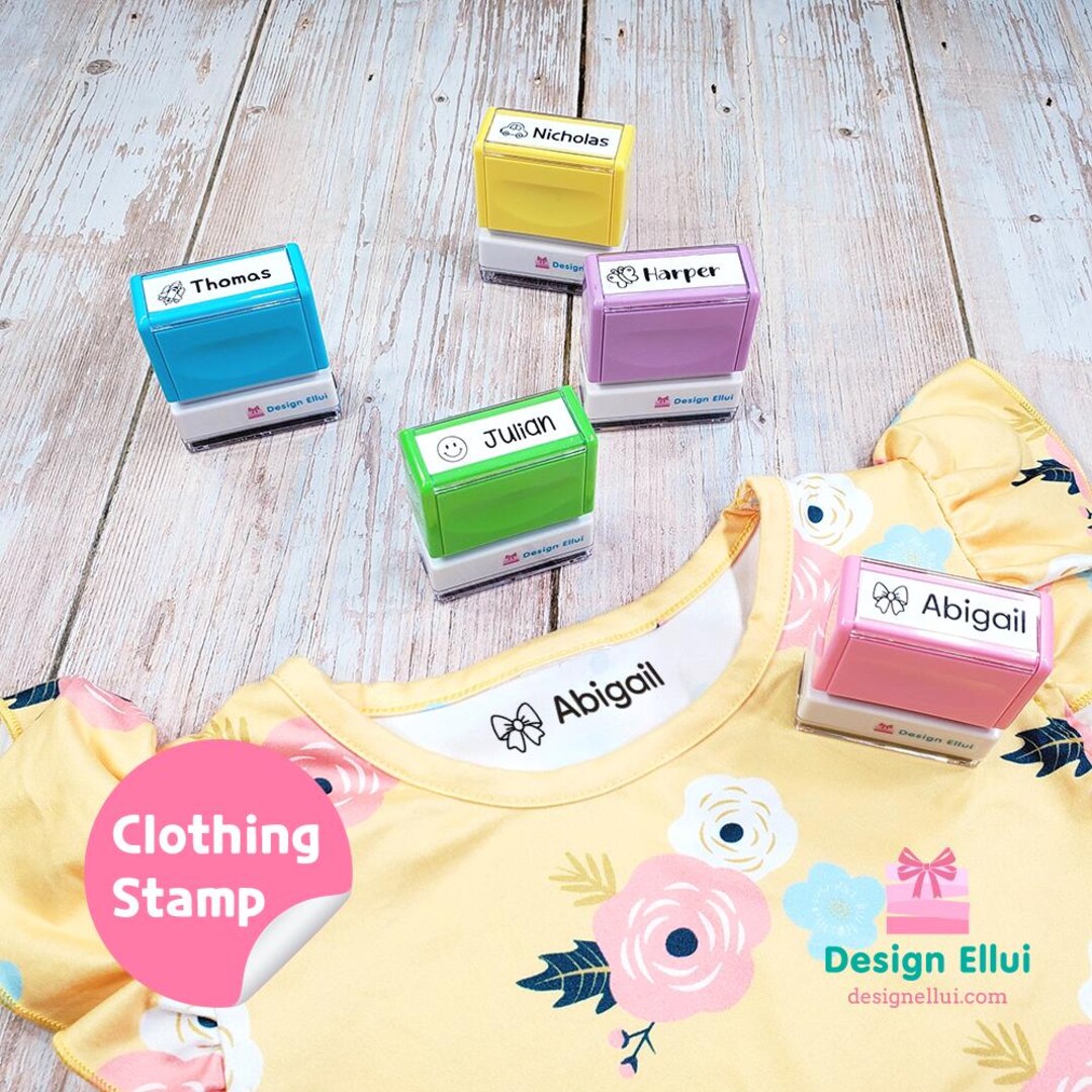 Custom Clothing Name Stamp: Personalized Fabric Label, Pre-inked - Etsy
