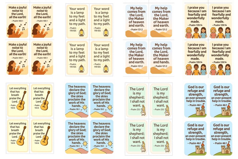 Psalms for Kids Printable Bible Lesson Bundle | 8 Week Devotional ...