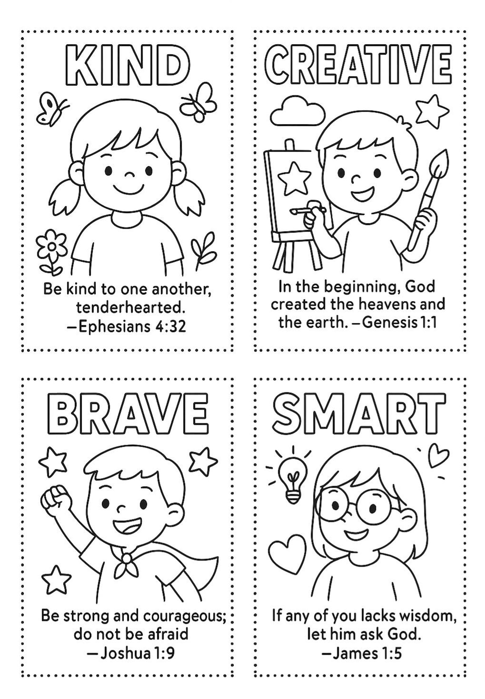 God Made Me Special" Kids Christian Coloring Page + 12 Affirmation ...