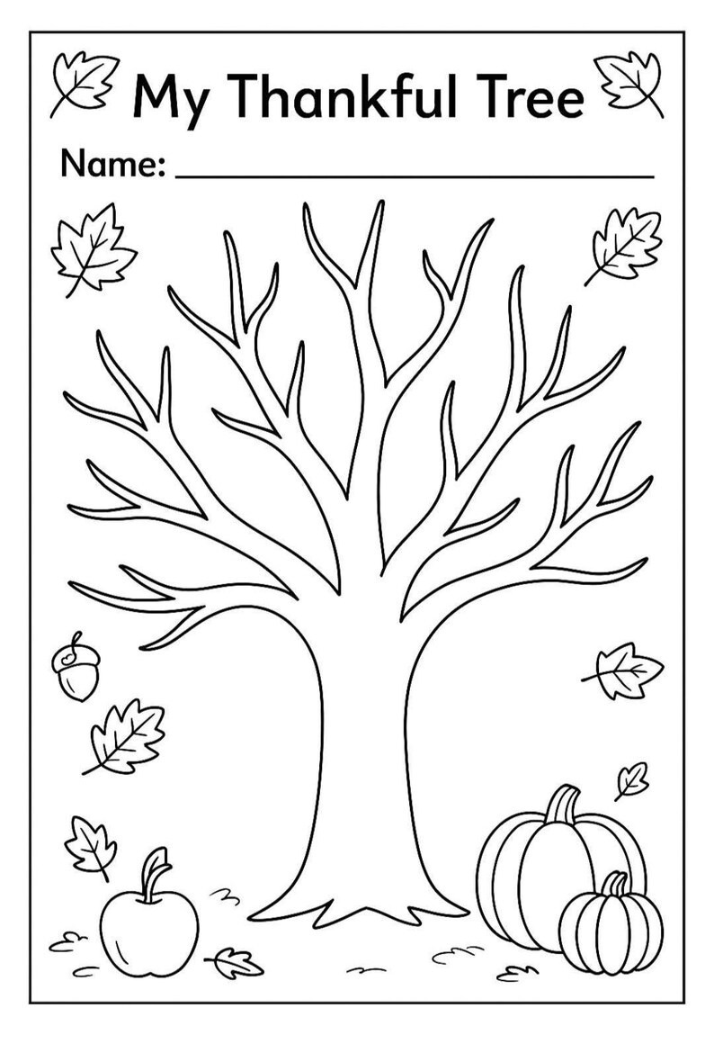 Thanksgiving Kids Activity Bundle: Coloring, Cards, Placemat (PDF + PNG ...