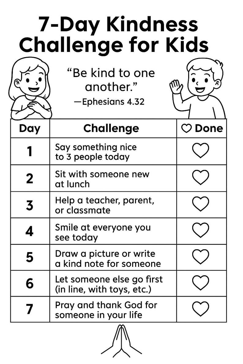 Kindness Activity Bundle: Bible Lesson, Tracker & Coloring Page ...