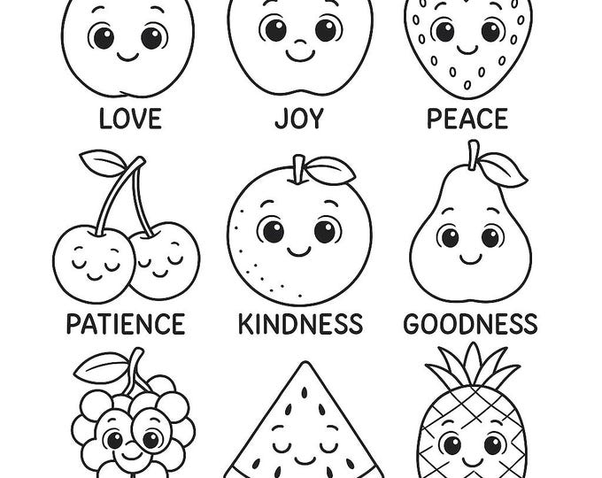 Fruit of the Spirit Coloring Sheet & Bible Lesson for Kids | Sunday ...