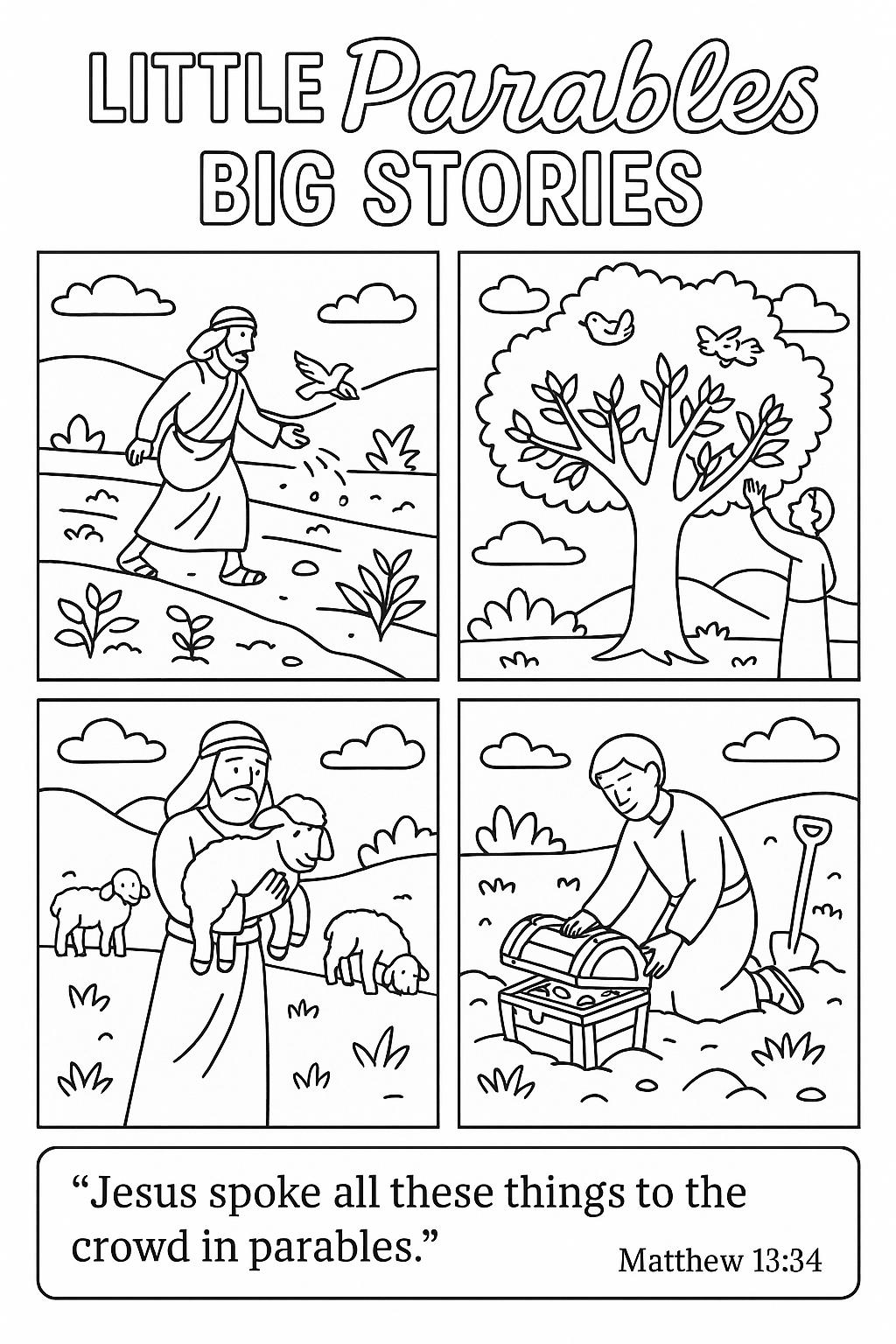 Parable Coloring Pages & Bible Lessons: Sunday School Printable ...