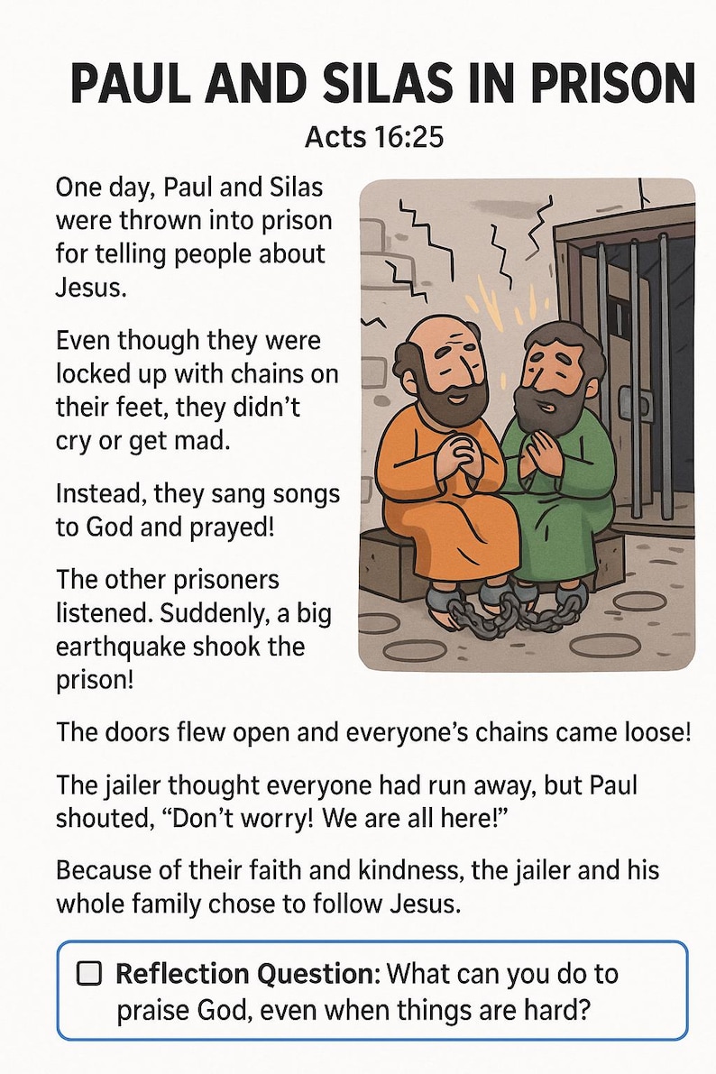 Paul and Silas Bible Story & Coloring Page for Kids – Christian ...