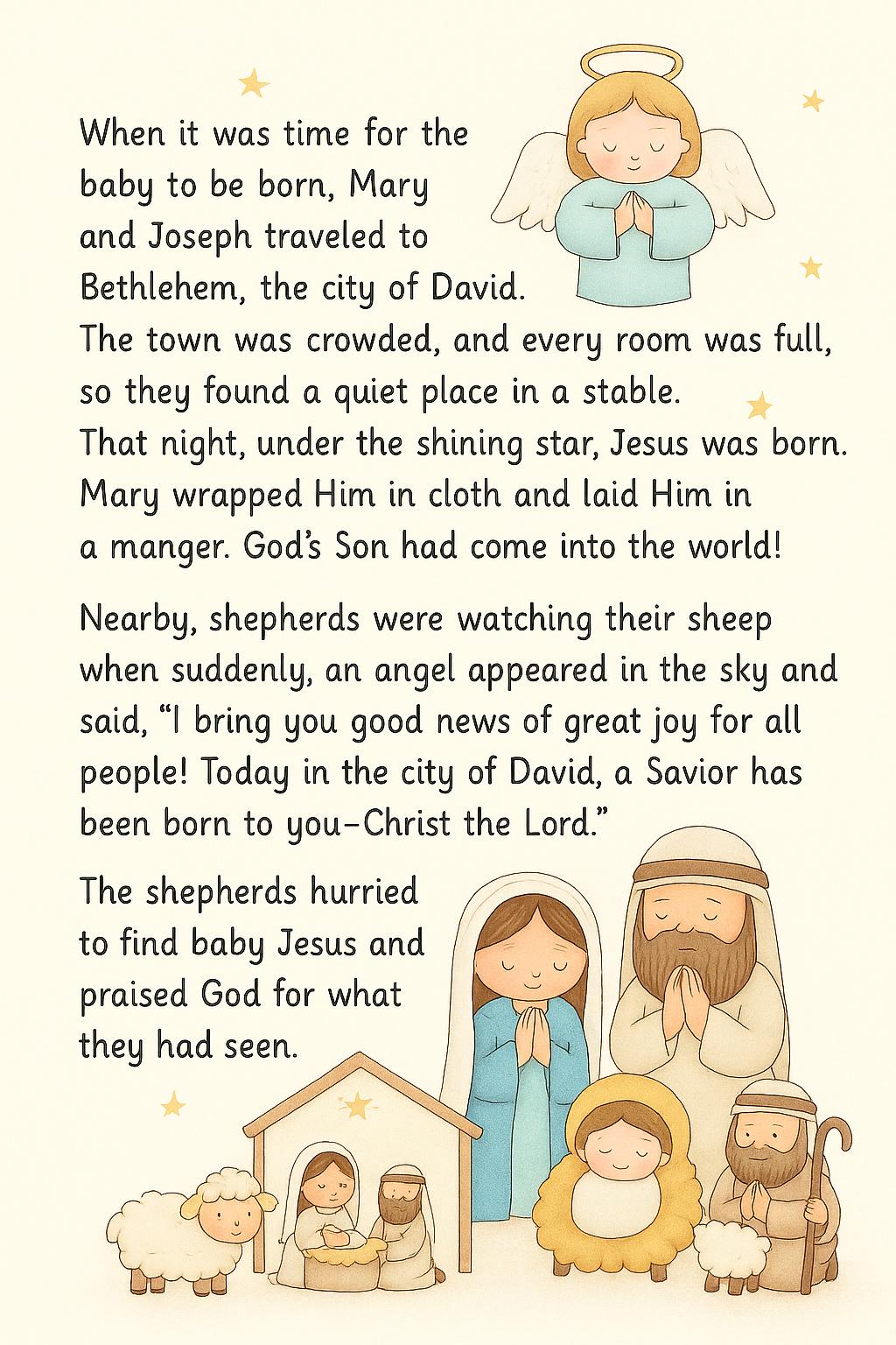 The Birth of Jesus – Complete Christmas Story & Coloring Page Bundle ...