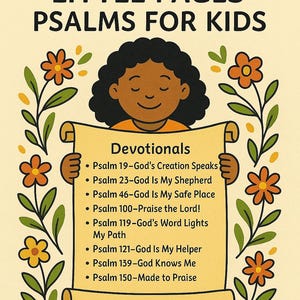 Psalms for Kids Printable Bible Lesson Bundle | 8 Week Devotional ...