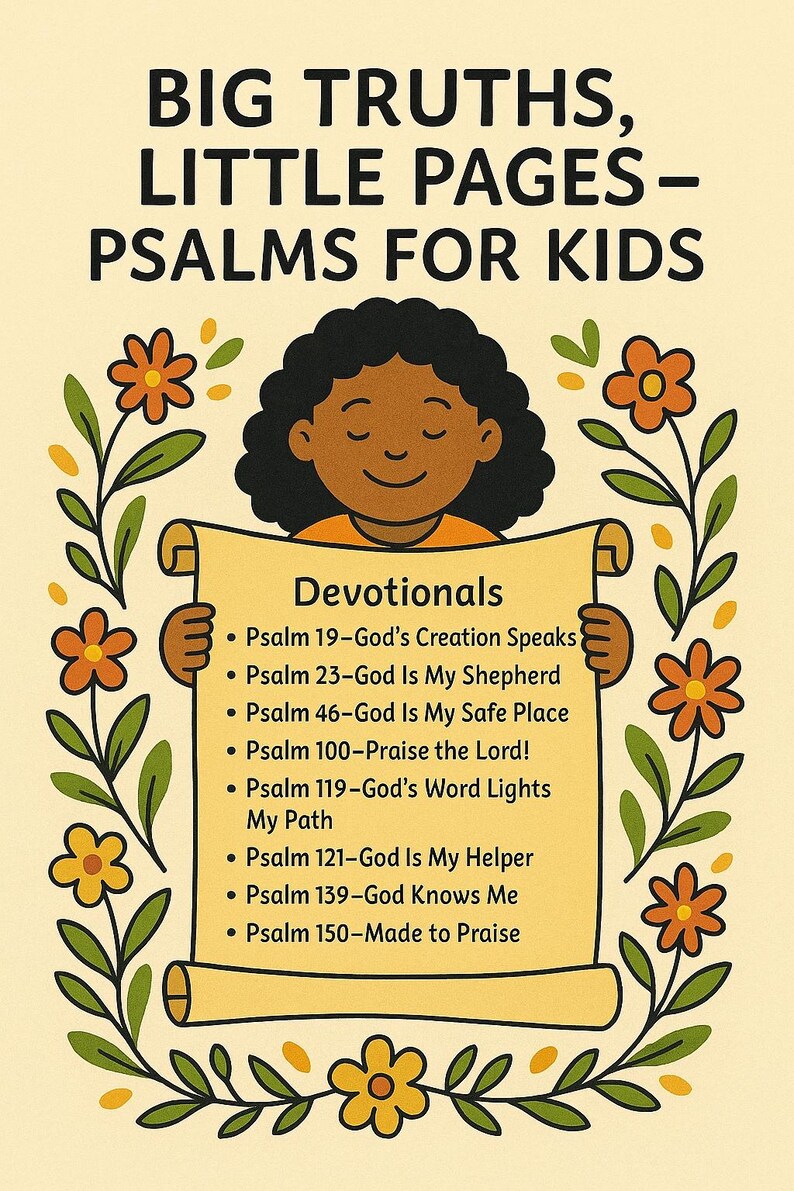 Psalms for Kids Printable Bible Lesson Bundle | 8 Week Devotional ...