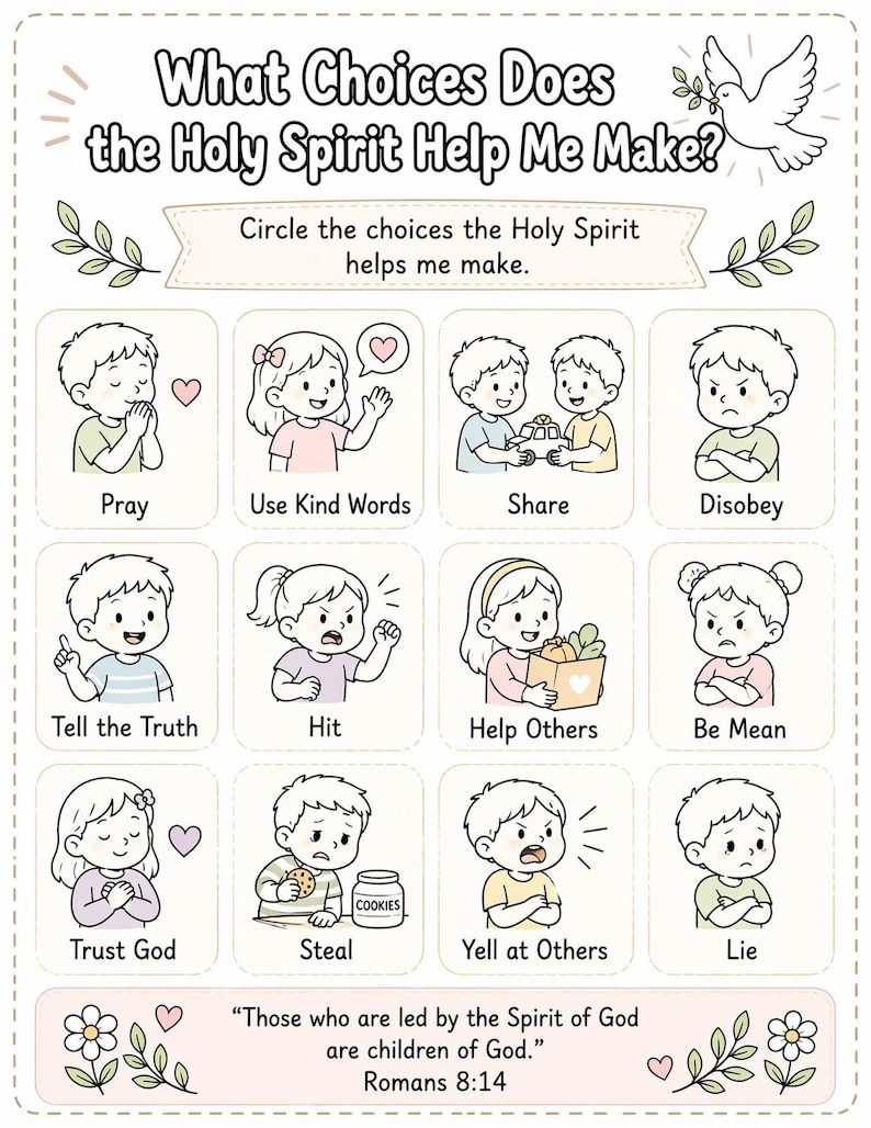 Holy Spirit Bible Activity Pack for Kids, Christian Printable PDF PNG ...