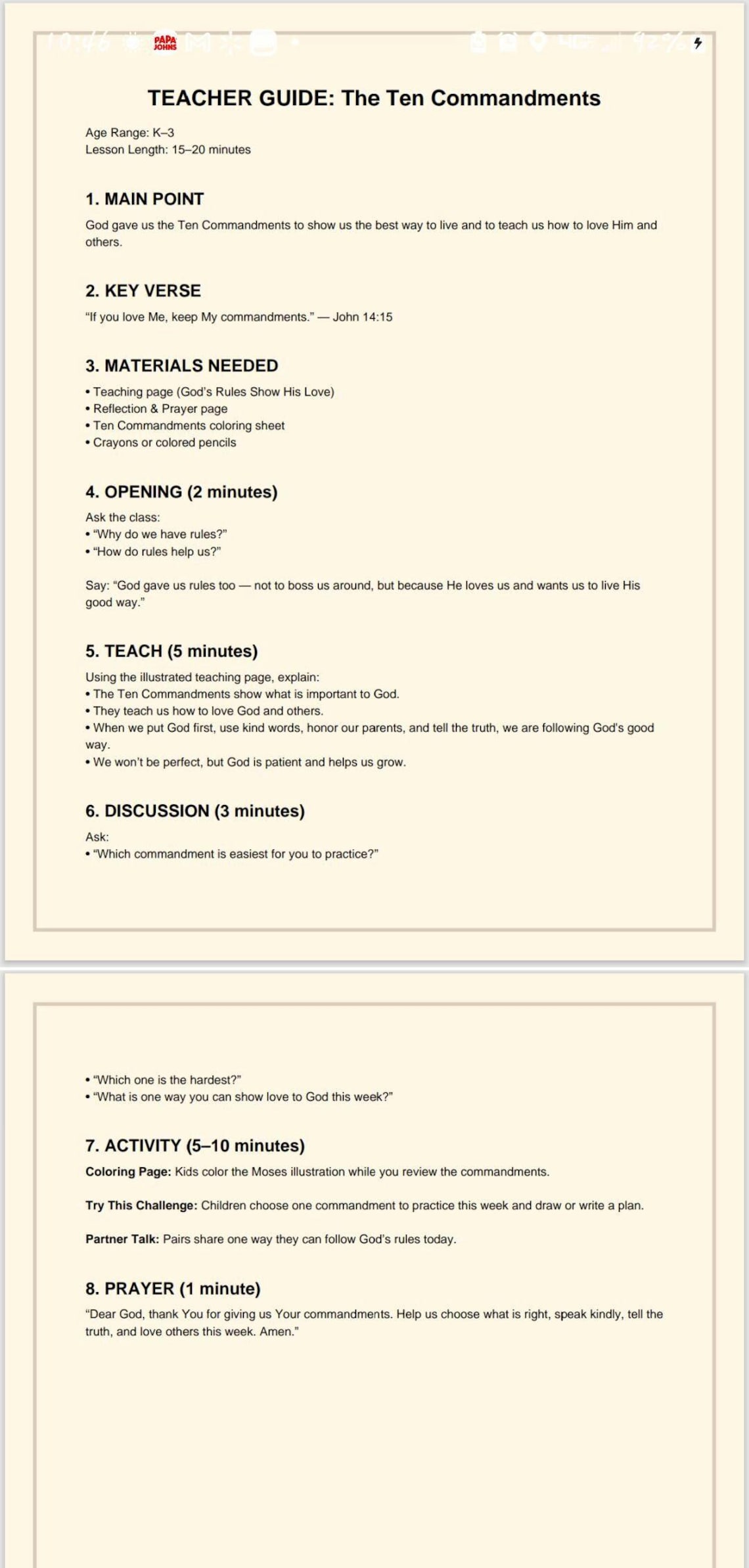 Ten Commandments for Kids Printable | Bible Lesson for Children ...