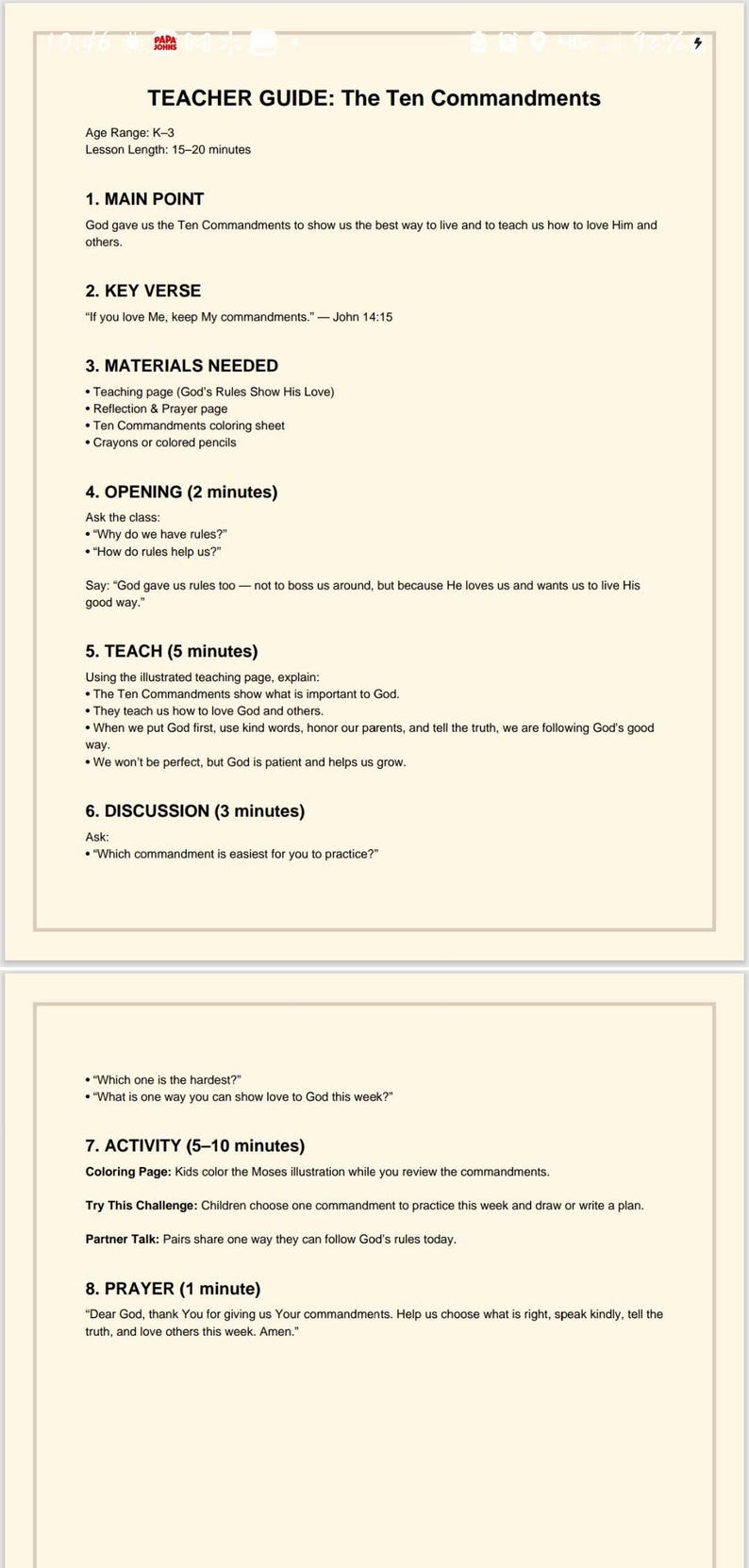 Ten Commandments for Kids Printable | Bible Lesson for Children ...