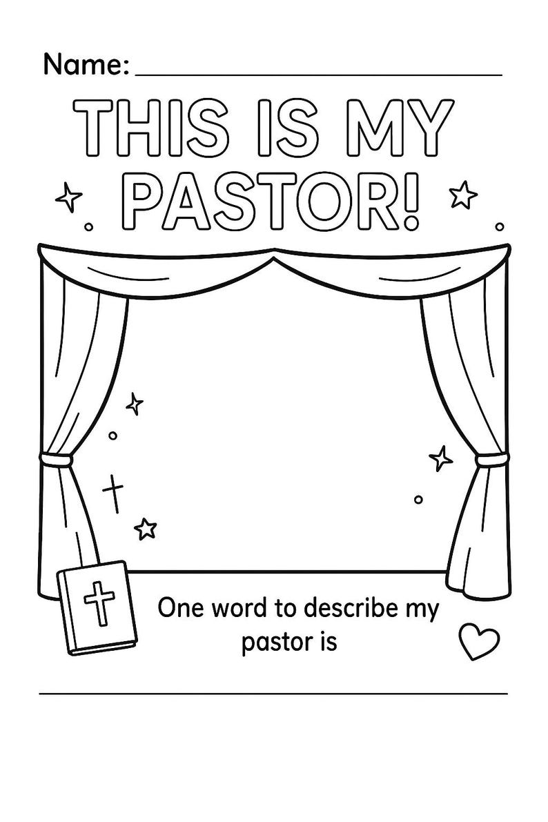 Pastor Appreciation Activity Bundle for Kids | Printable Coloring ...