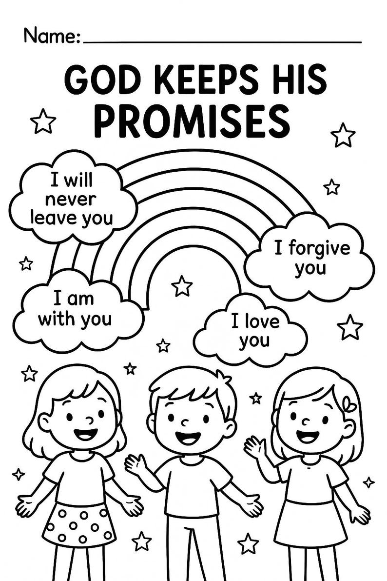 God Keeps His Promises Coloring Page & Mini Bible Lesson | Christian ...