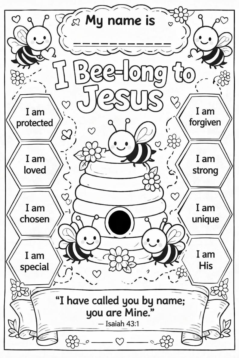 Christian Kids Activity Bundle Printable | Bee Like Jesus Craft ...