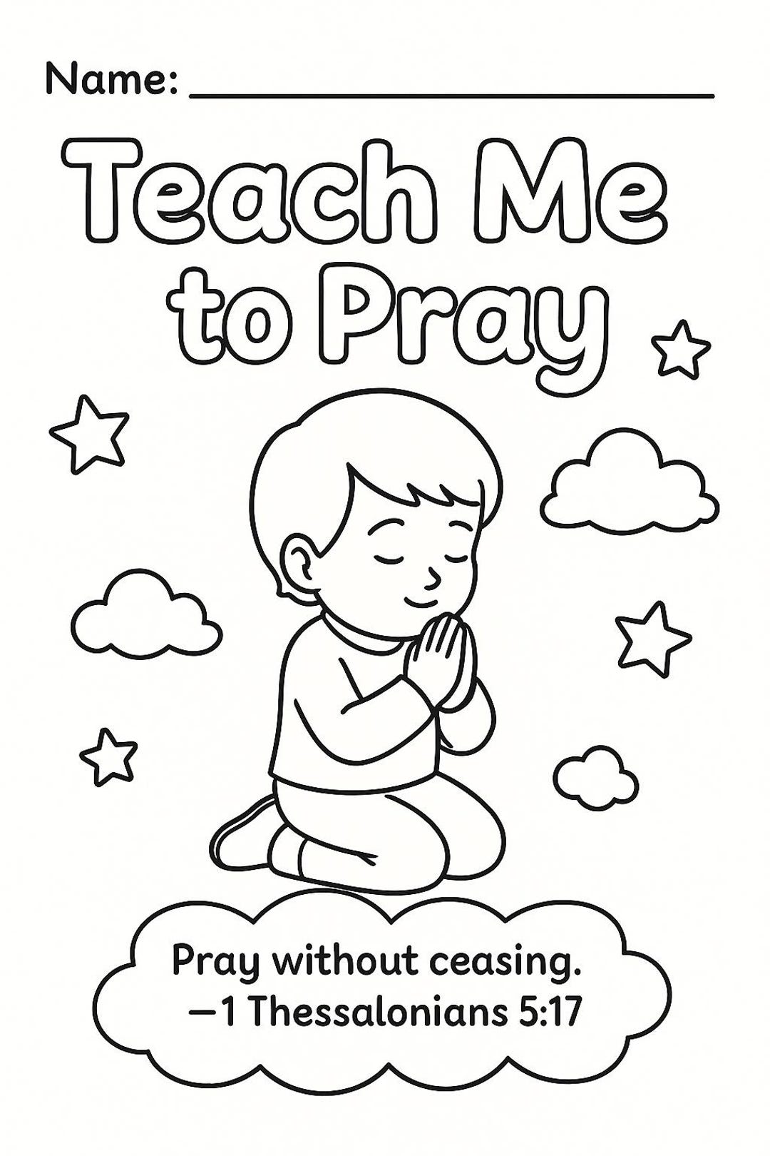 Kids Prayer Printable Pack: Coloring Page, Prayer Journal & Guide (PDF ...