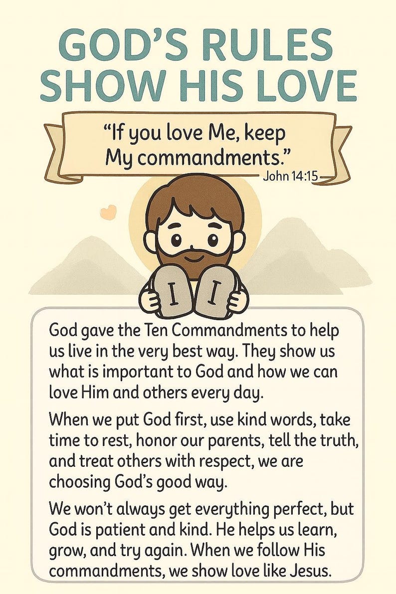 Ten Commandments for Kids Printable | Bible Lesson for Children ...
