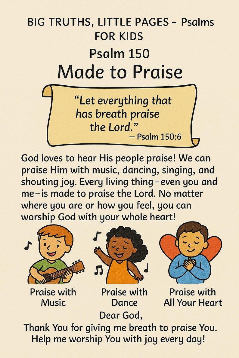 Psalms for Kids Printable Bible Lesson Bundle | 8 Week Devotional ...