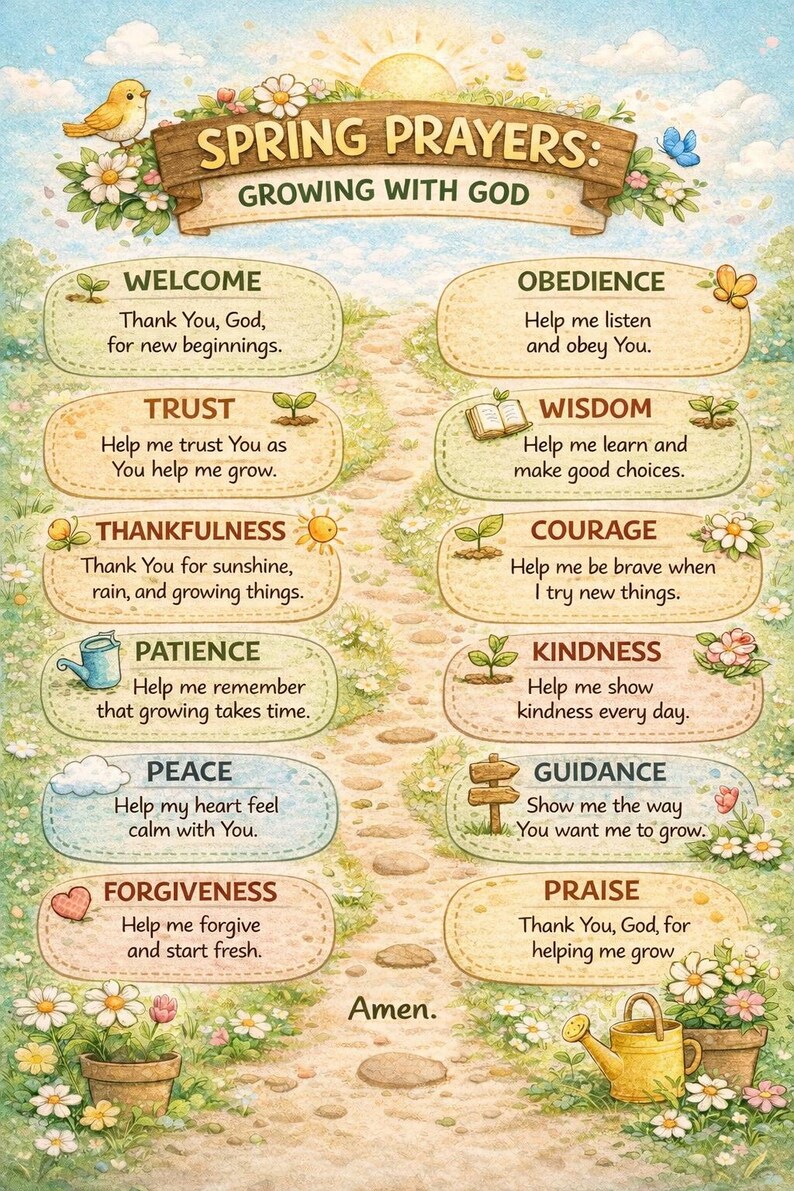 Seasonal Prayers for Kids Printable Bundle | Christian Prayer Posters ...