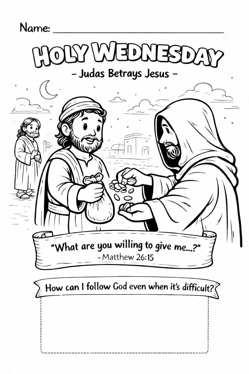 Holy Week Coloring Pages & Devotional for Kids | Journey Into Holy Week ...