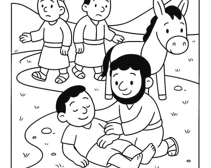 Good Samaritan Story & Coloring Page | Kids Bible Lesson Printable ...