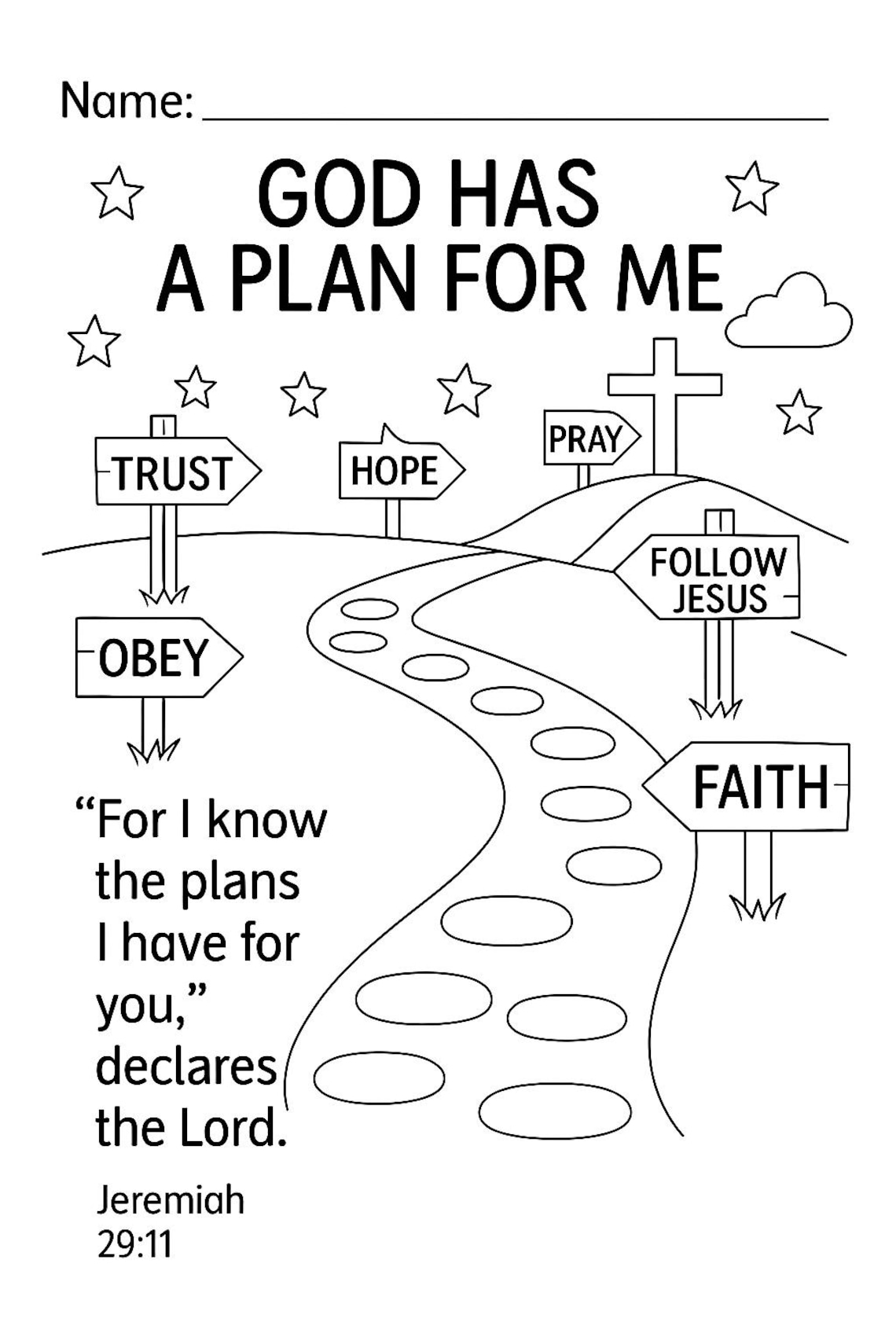 Christian Kids Activity Set: God's Plan Coloring & Reflection (digital ...