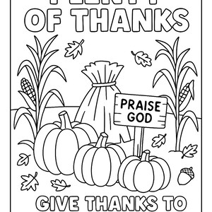 Fall Bible Devotional & Coloring Pages for Kids: Thanksgiving Gratitude ...
