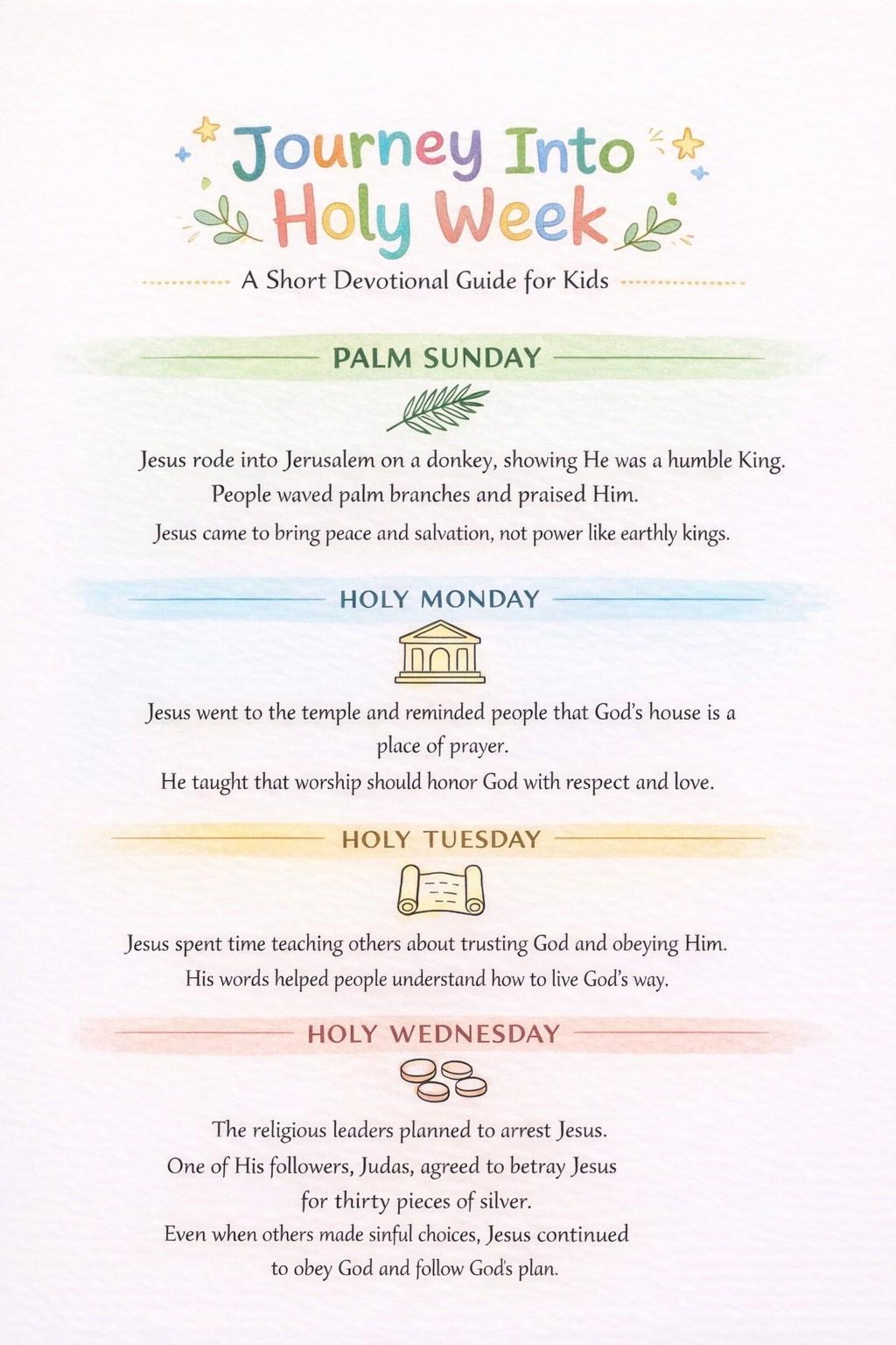 Holy Week Coloring Pages & Devotional for Kids | Journey Into Holy Week ...