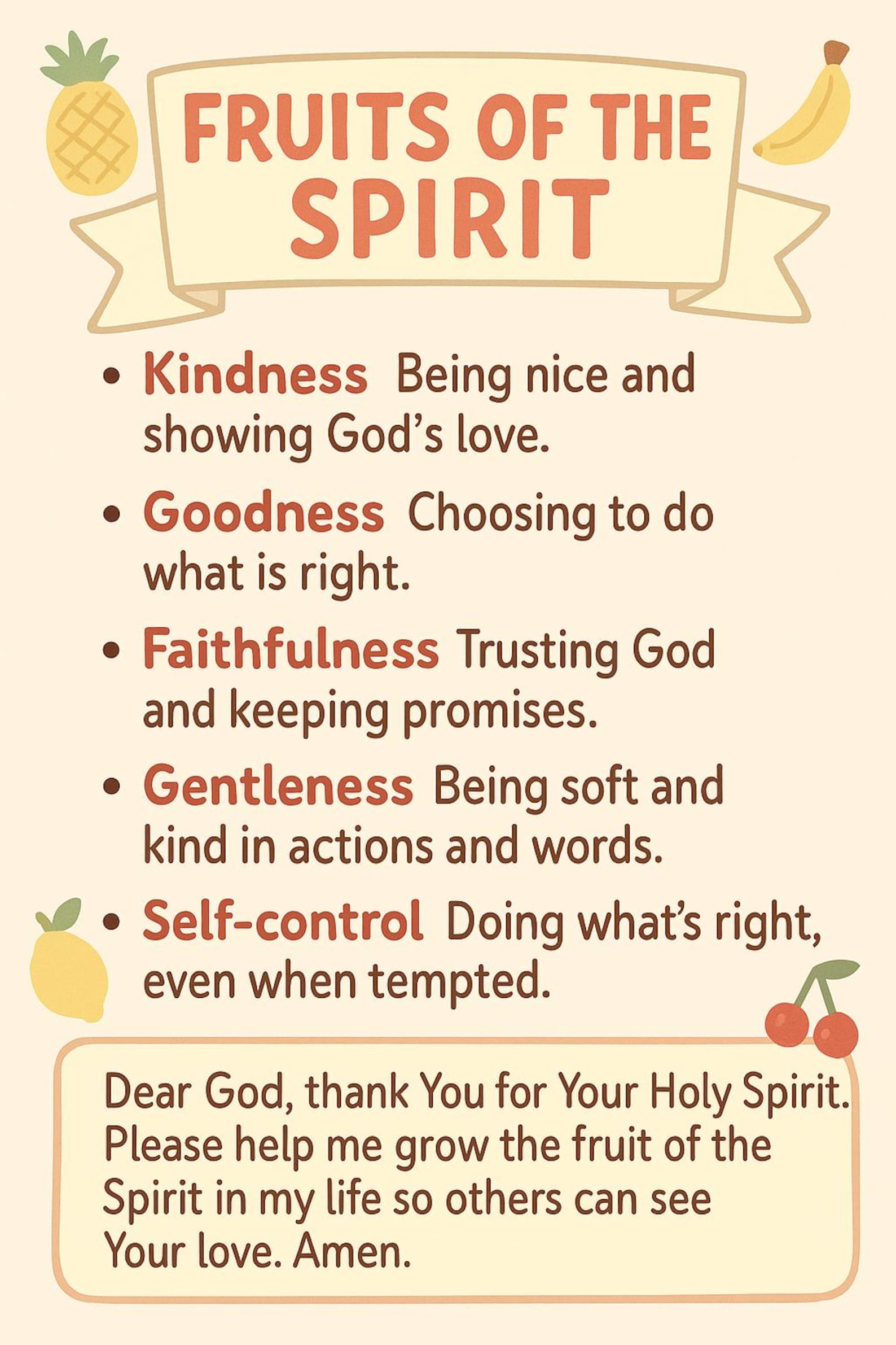 Fruits of the Spirit Bible Lesson & Coloring Page Bundle (PNG + PDF) - Etsy