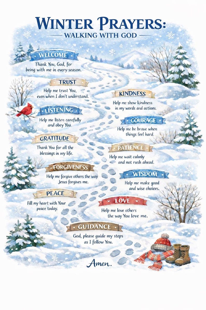Seasonal Prayers for Kids Printable Bundle | Christian Prayer Posters ...