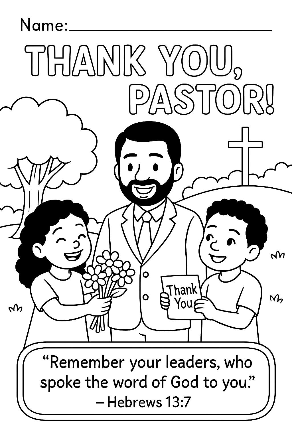 Pastor Appreciation Activity Bundle for Kids | Printable Coloring ...