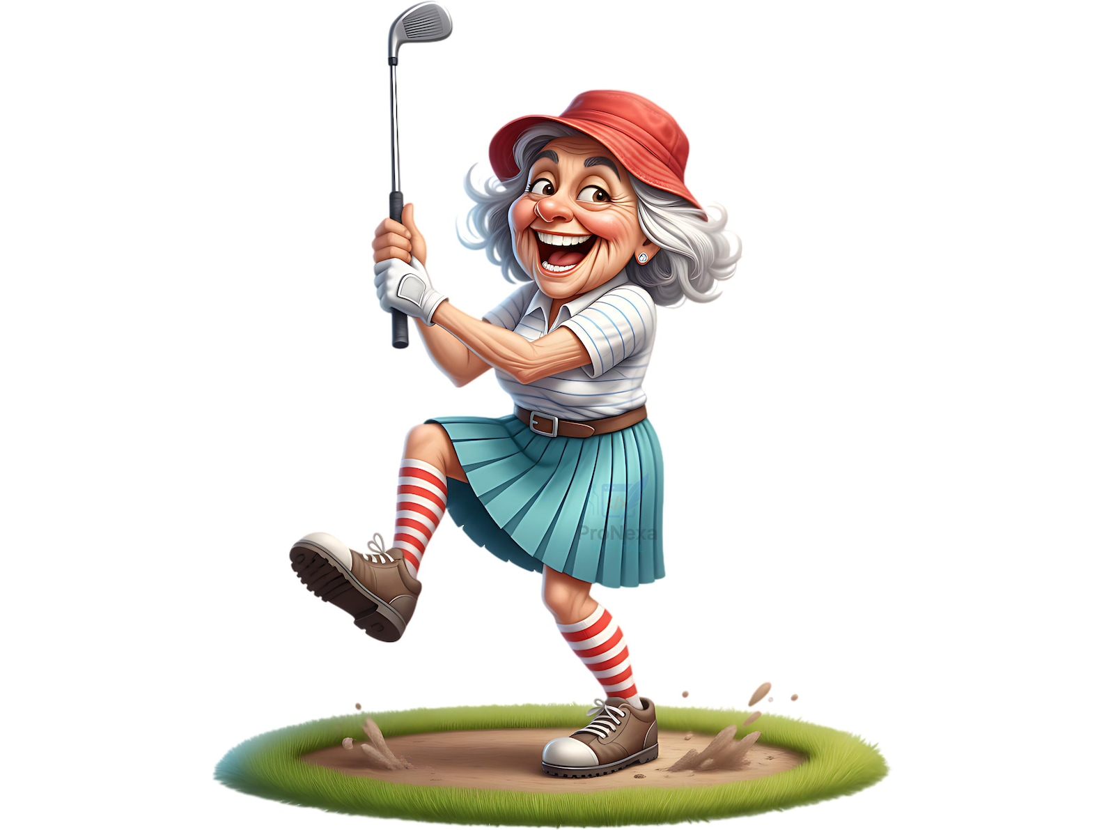 Funny Golf Lady Clipart, 20 Grandma Golfer PNG Bundle, Humorous Senior ...