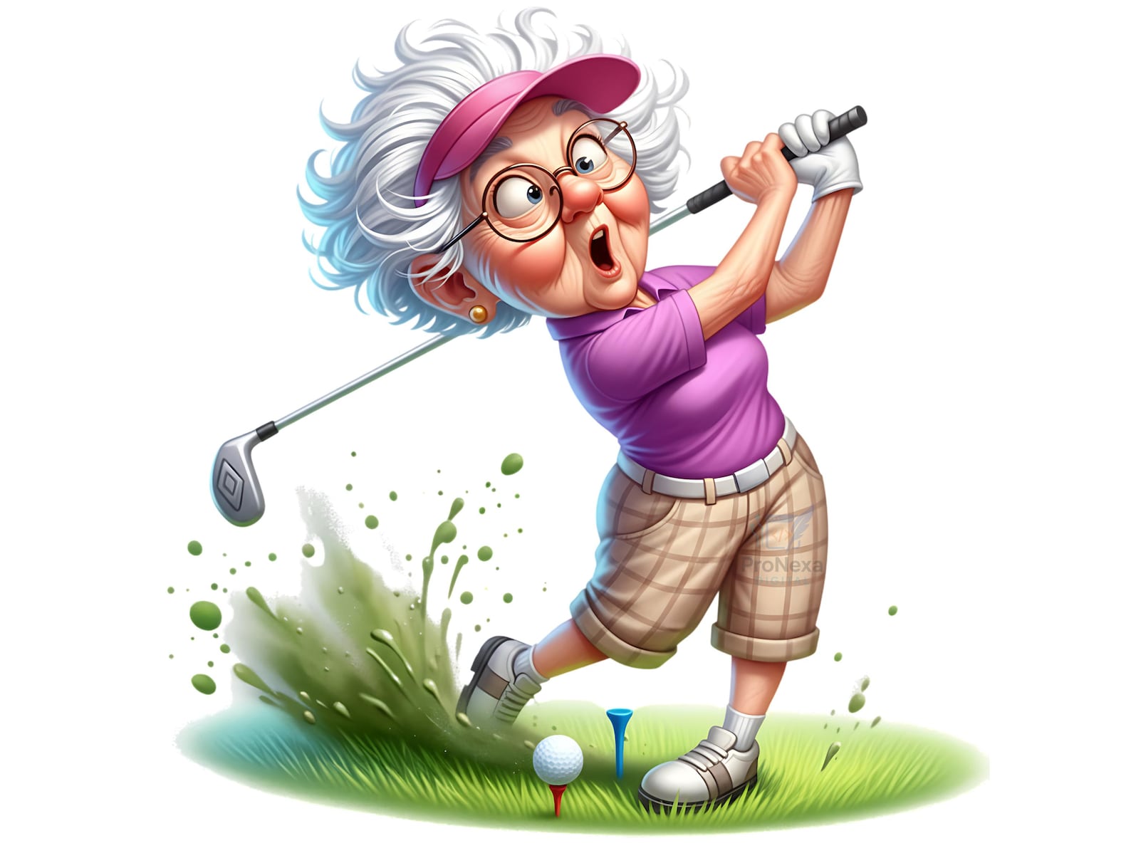 Funny Golf Lady Clipart, 20 Grandma Golfer PNG Bundle, Humorous Senior ...