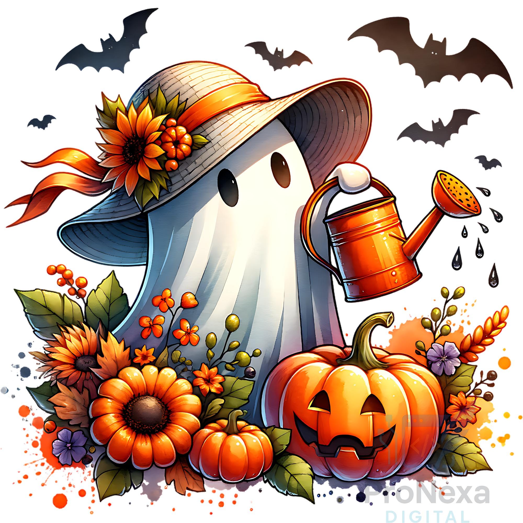 Baby Ghost Halloween Clipart Bundle – 20 Cute PNG Designs | Spooky ...