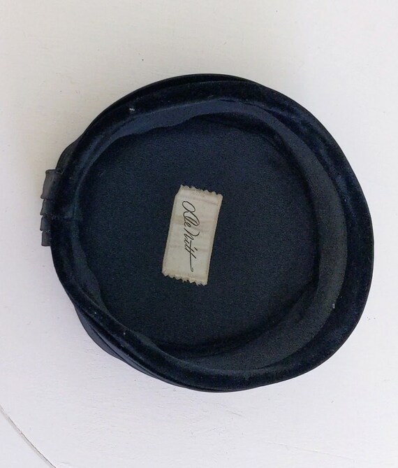 Vintage 1950s Black Pillbox Cocktail Hat, Vintage 50s… - Gem