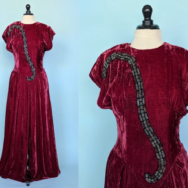 1930s Velvet Gown - Etsy