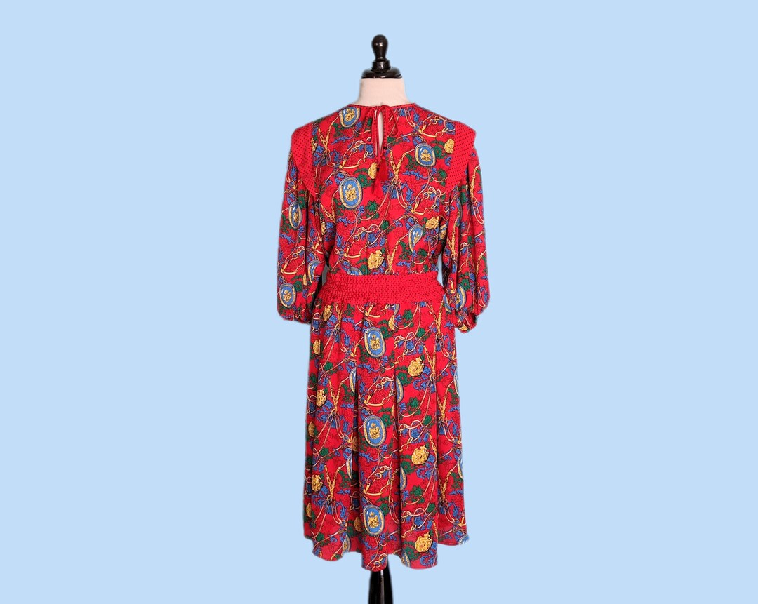 Vintage 1980s Diane Freis Designer Dress, Vintage 80s Bright Floral ...