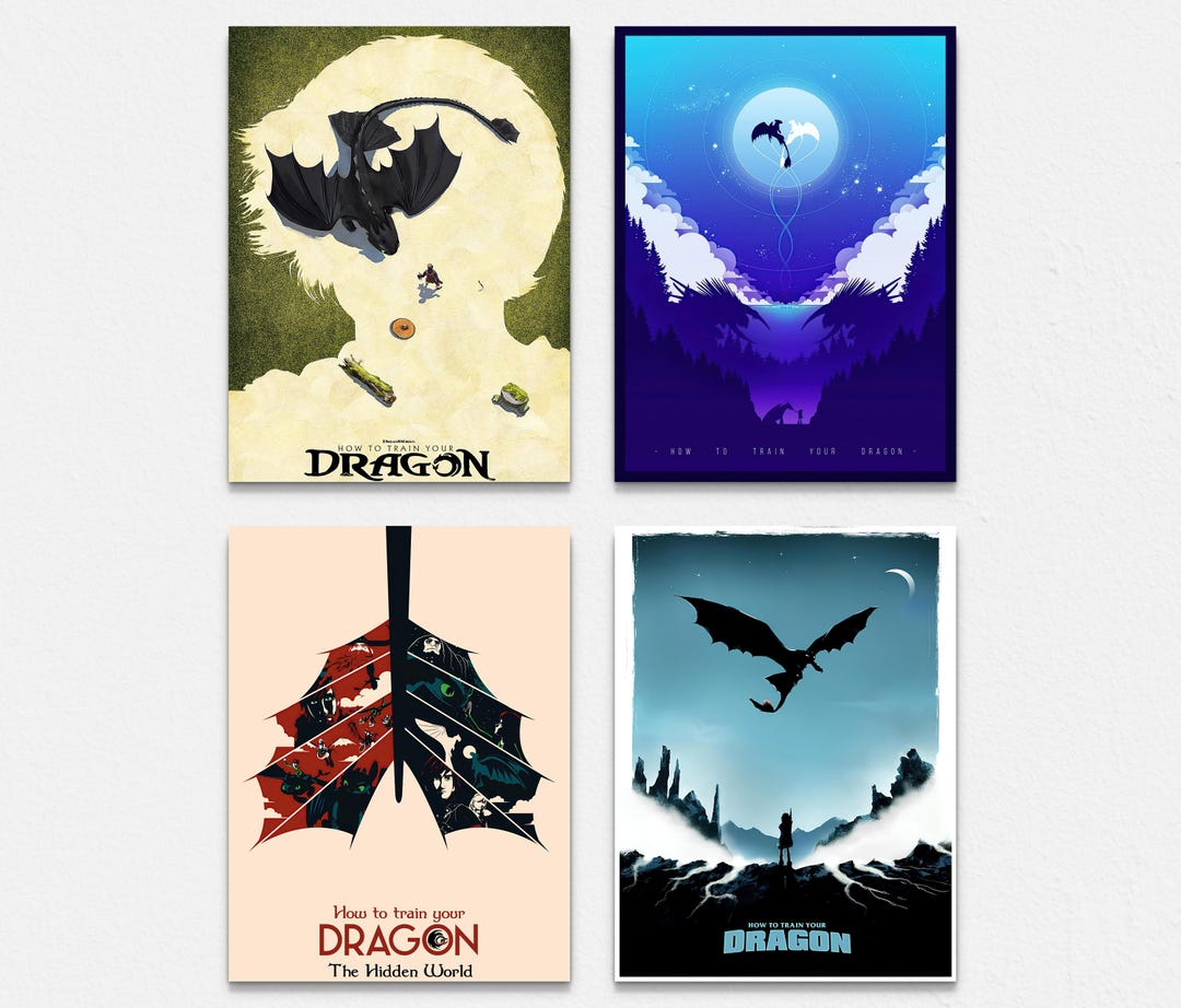 How to Train Your Dragon Poster: Toothless and Hiccup Movie Art - Etsy