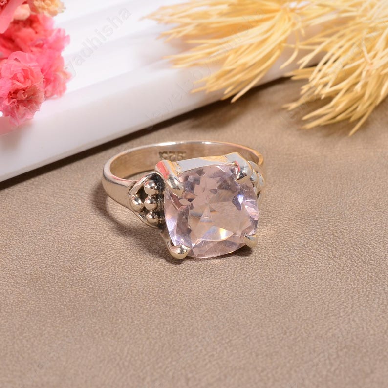Cushion Cut Petalite Ring, Art Deco 925 Sterling Silver - Etsy
