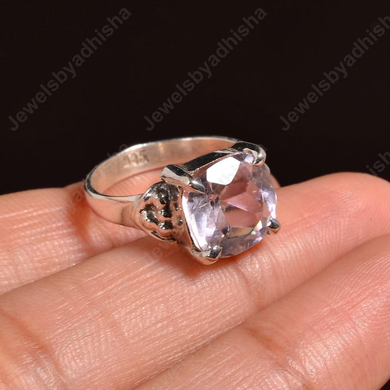 Cushion Cut Petalite Ring, Art Deco 925 Sterling Silver - Etsy