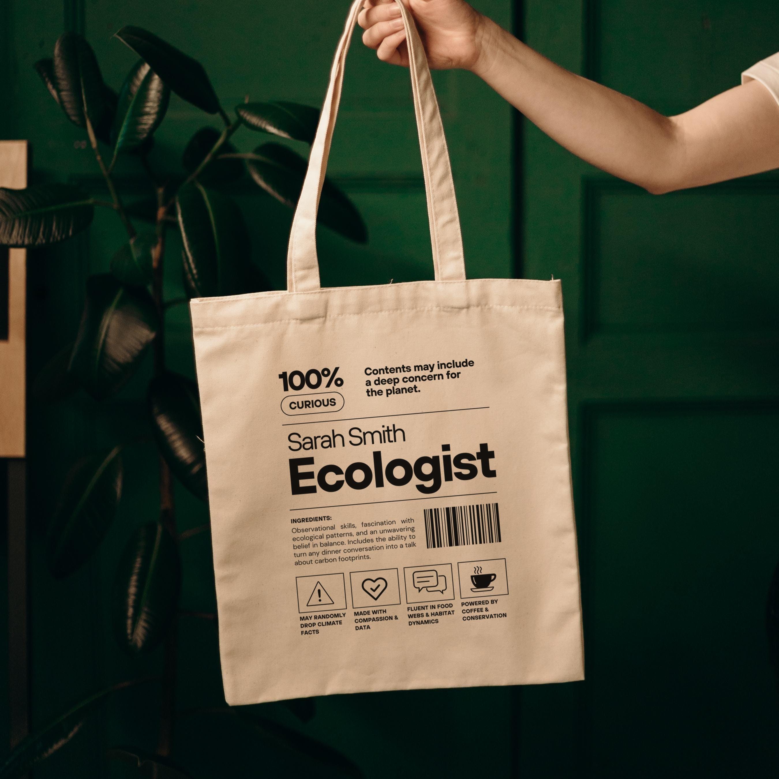 Personalized Ecologist Tote Bag, Custom Environmental Scientist Gift - Etsy