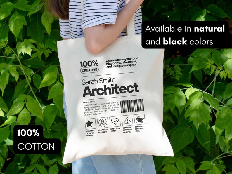 Personalized Architect Tote Bag, Custom Architect Gift, Funny ...