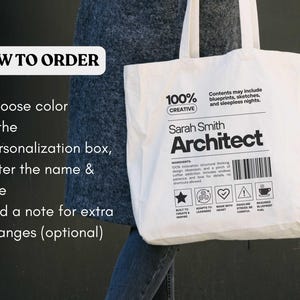 Personalized Architect Tote Bag, Custom Architect Gift, Funny ...